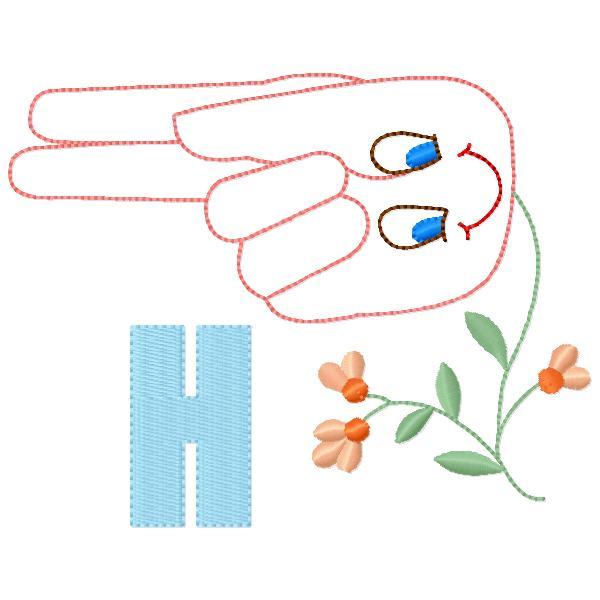 American Sign Language Flower Designs Set - 5x7 - Products - SWAK ...