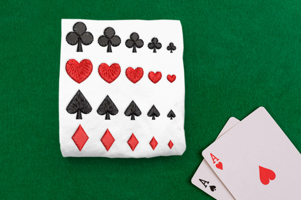 Playing Cards Micro Set - 4 Designs - Products - SWAK Embroidery
