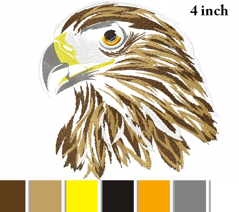 Realistic Hawk Head - 5 Sizes - Products - SWAK Embroidery