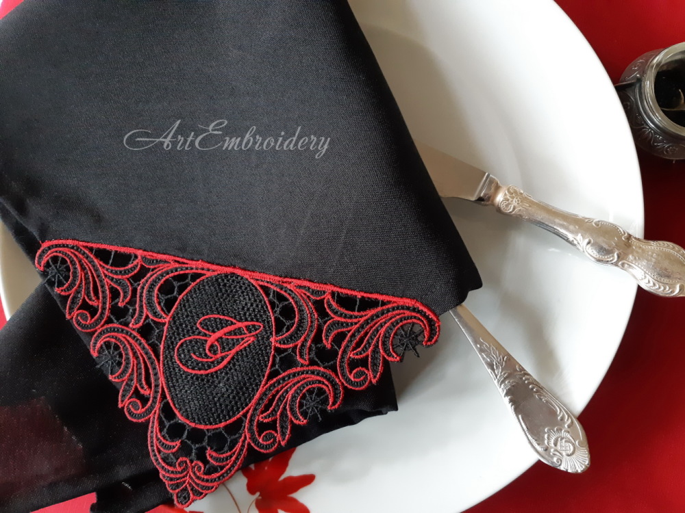 FSL Napkin Corner Monogram Base - 3 Sizes! - Products - SWAK Embroidery