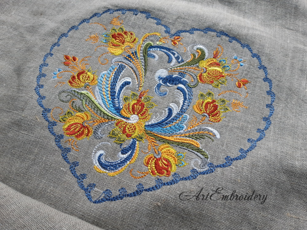 Rosemaling Heart - Products - SWAK Embroidery