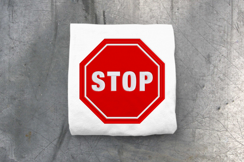 Stop Sign Octagon Applique - 5 Sizes - Products - SWAK Embroidery
