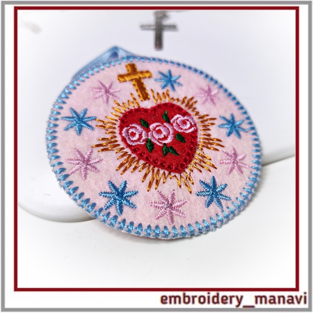 ITH Felt Christian Heart Cross Stars Ornament - 4 x 4 - Products - SWAK ...